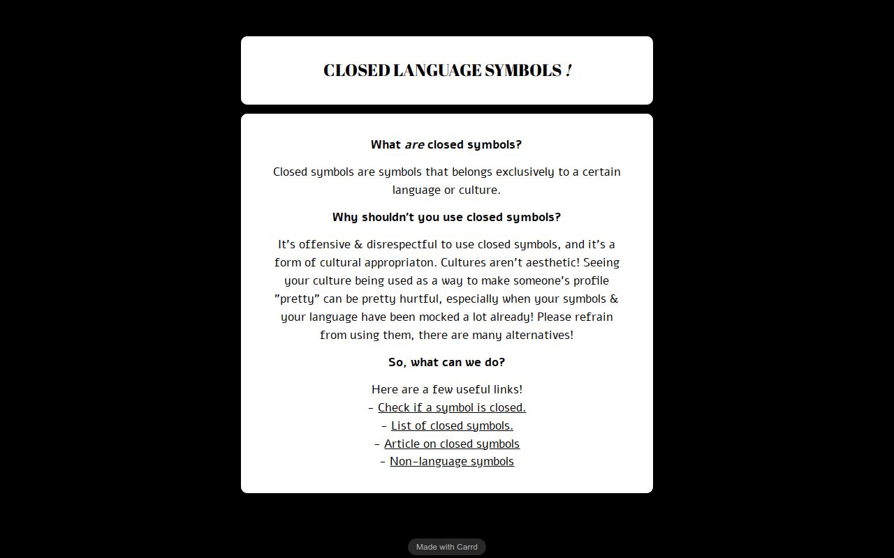 closed symbol resources